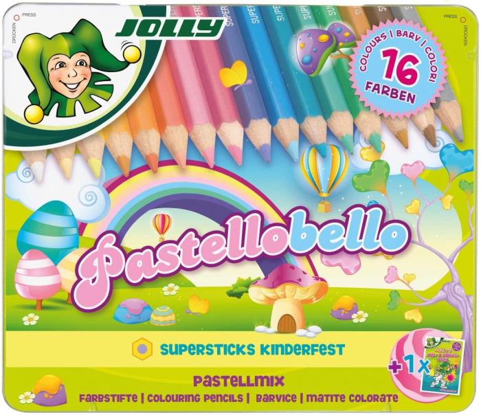 Barvice pastelne barve JOLLY KINDERFEST PASTELLOBELLO set 16/1 ...