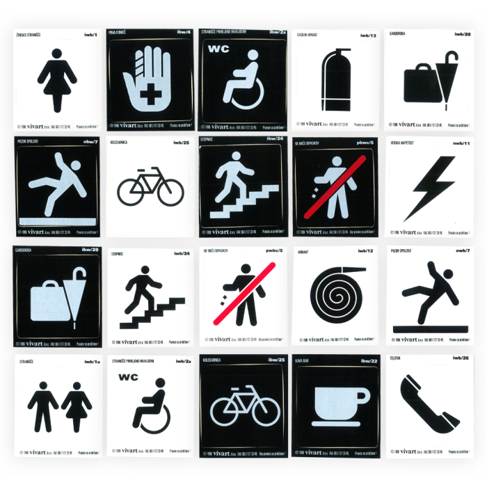 Etikete nalepke piktogrami za obvestila označitev - Spletna trgovina Hartis