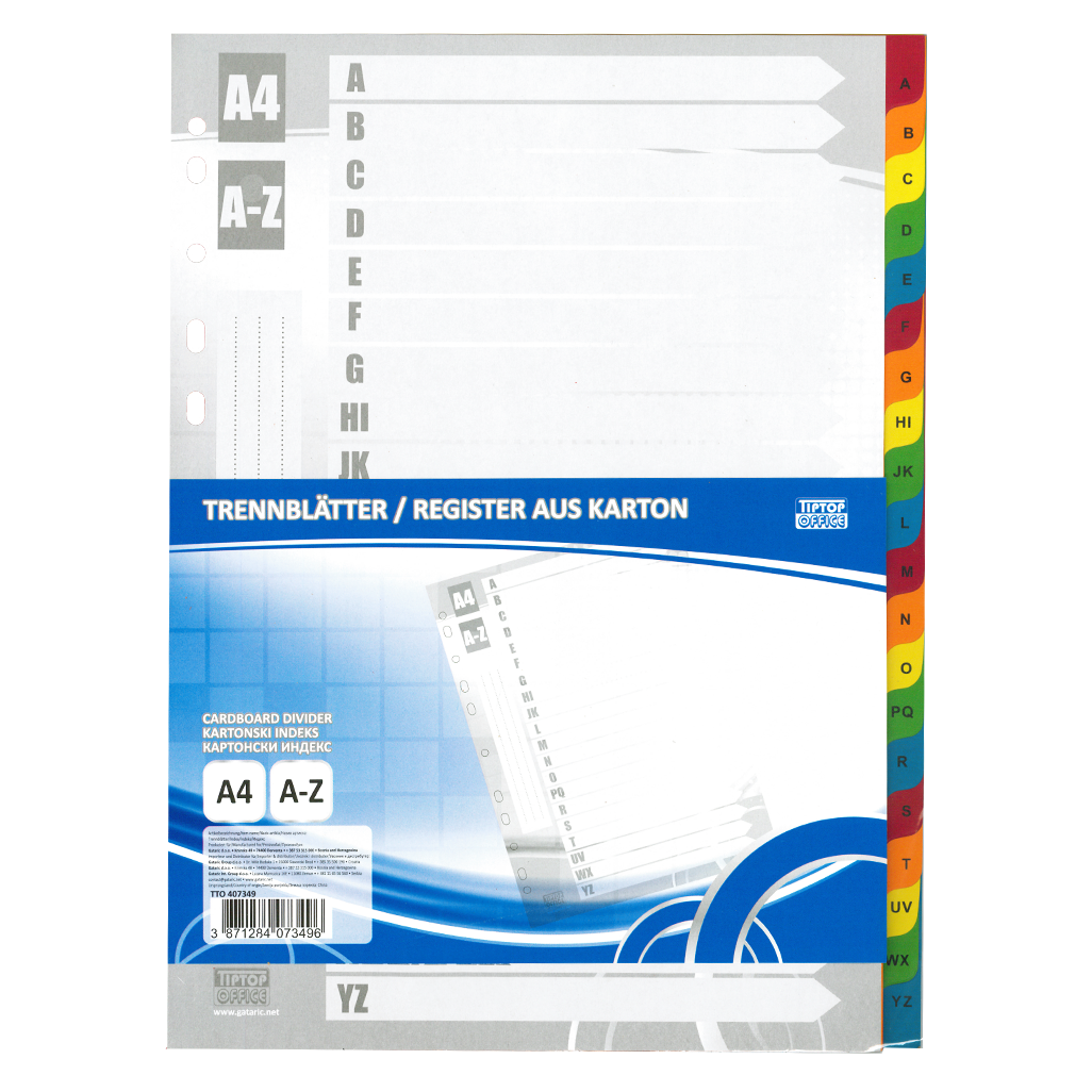 Pregradni karton A4 od A do Z kartonski TIPTOP OFFICE TTO 407349 ...